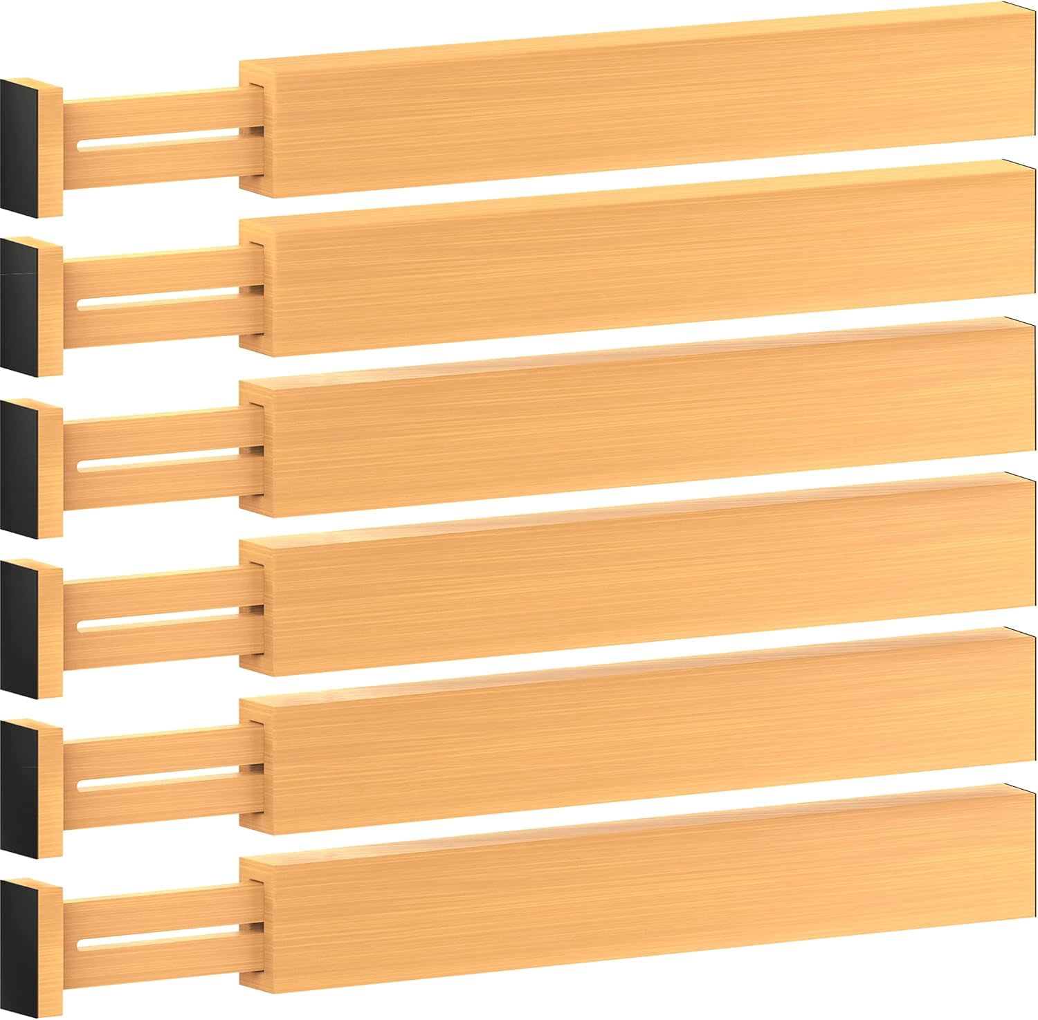 Large Kitchen Drawer Organizer - Expandable Bamboo Drawer Dividers ...