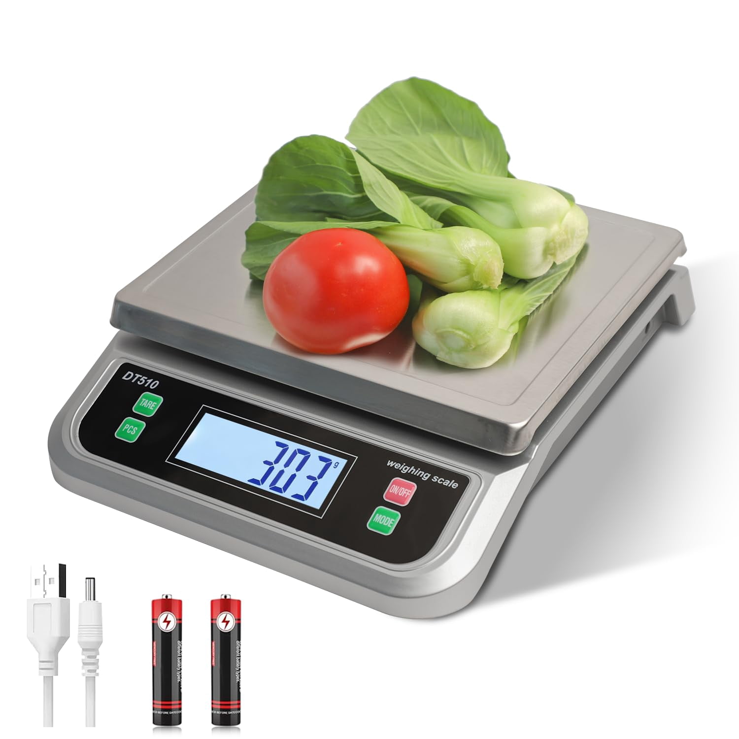 Large Kitchen Scale 40kg Food Scales for Kitchen with Tare and Pcs ...