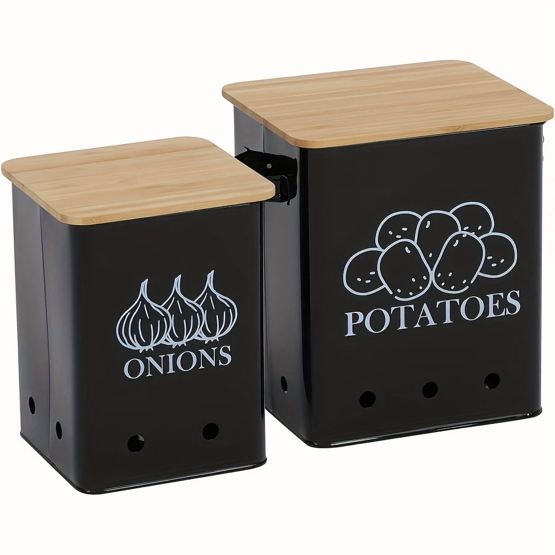 Large Kitchen Storage Canister with Aeration and Wooden Lid, Organizes ...