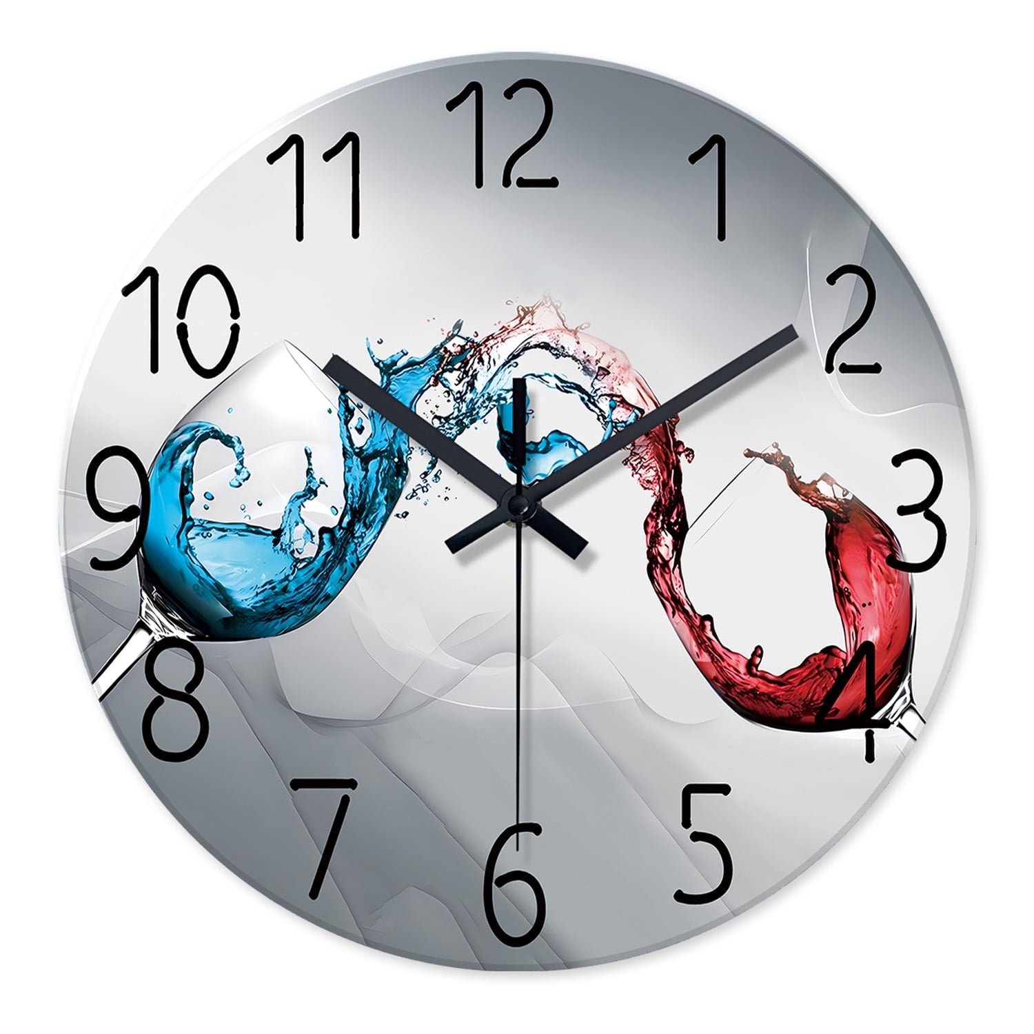 Large Kitchen Wall Clock Battery Operated Silent Non-Ticking Dining ...