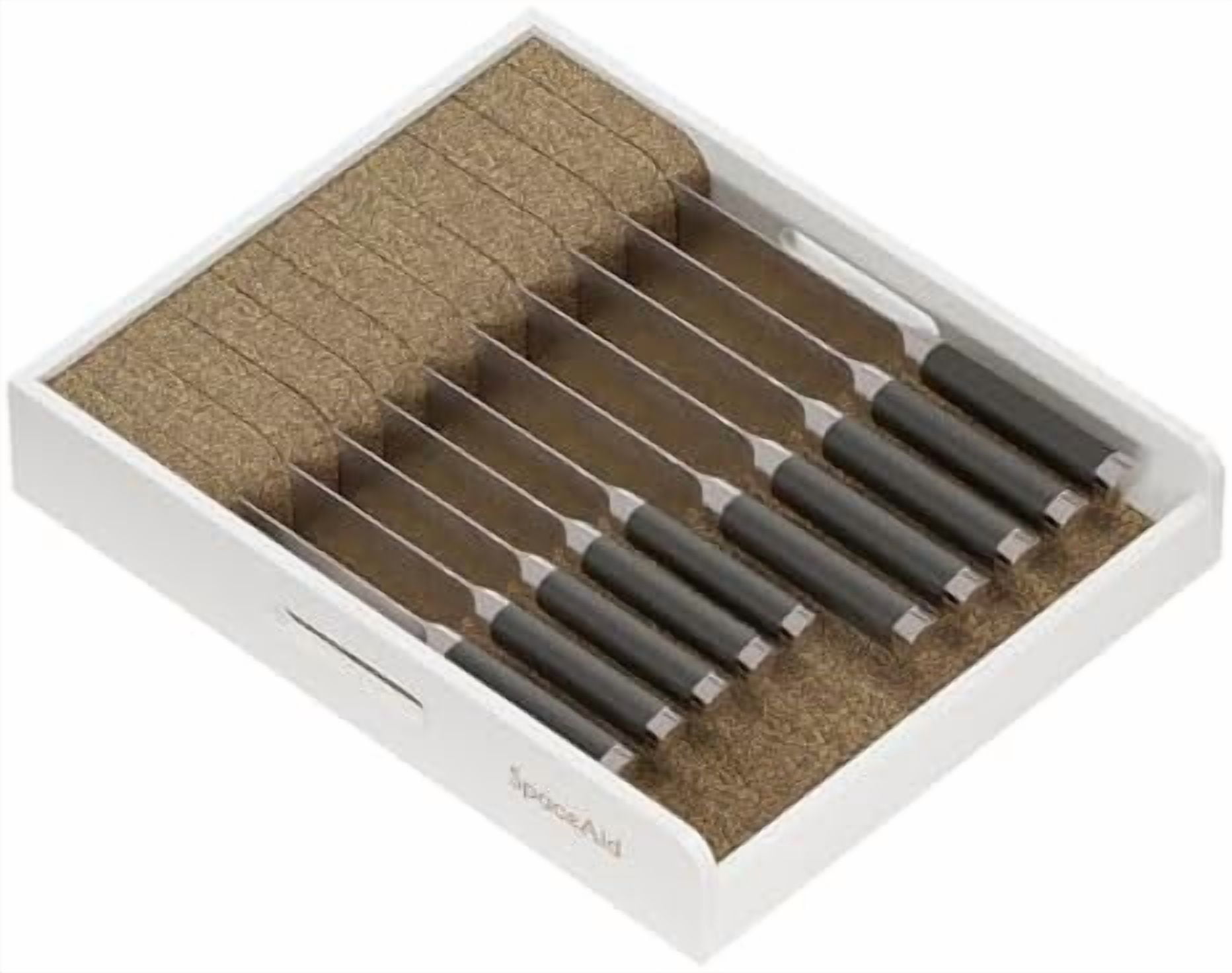 Large Knife Drawer Organizer Bamboo Insert Dock, Kitchen Steak Knives ...