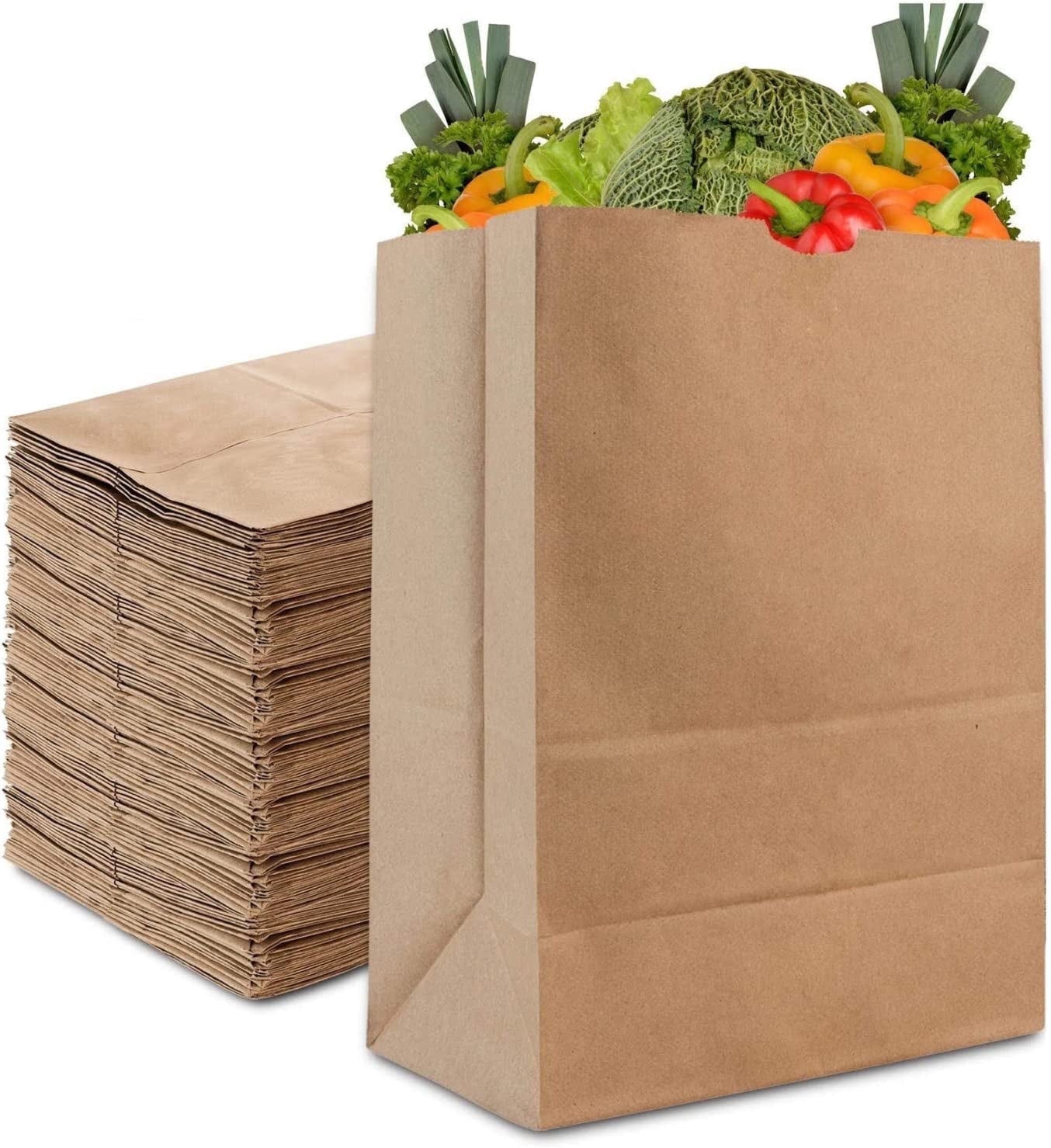Stock Your Home Large Kraft Brown Paper Grocery Bags for Bulk Shopping ...