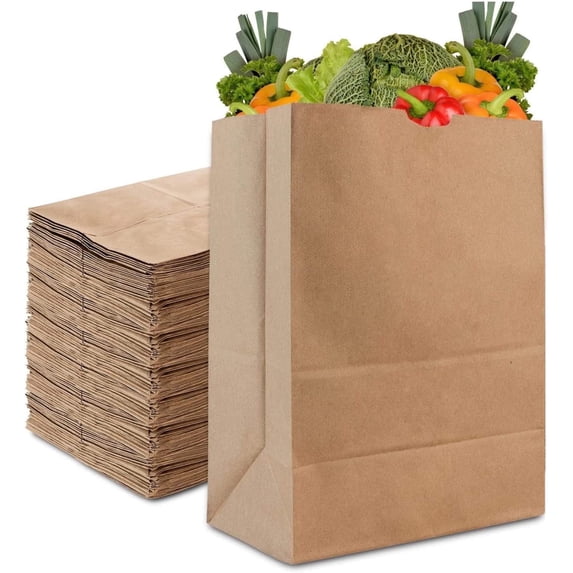 Stock Your Home Large Kraft Brown Paper Grocery Bags for Bulk Shopping ...
