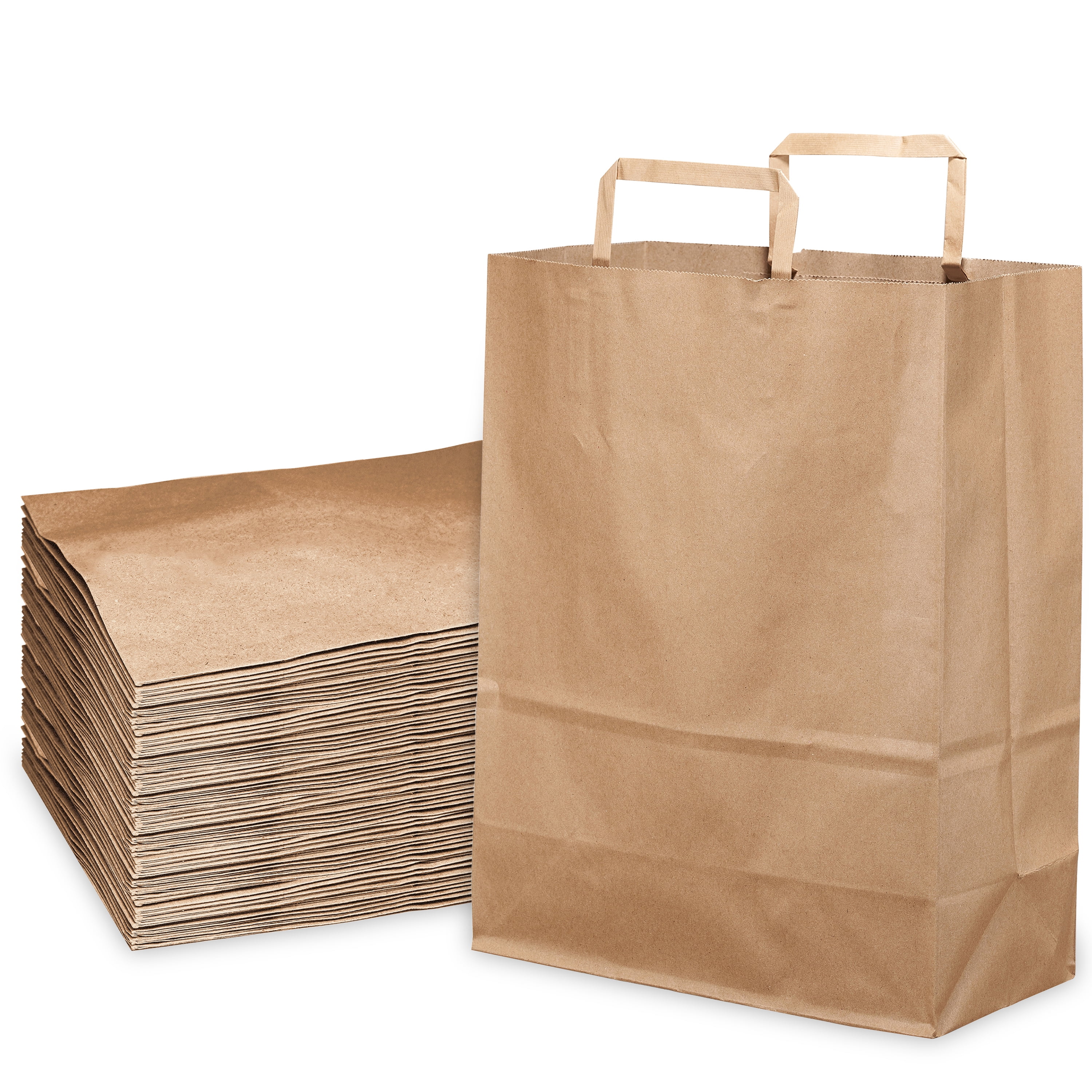 EcoQuality Heavy Duty Large Brown Kraft Paper Gift Bags - Reusable ...