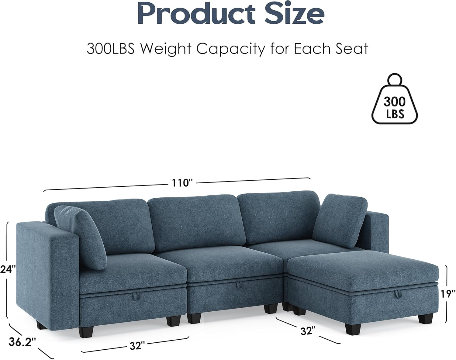 Large L Shaped Sectional Sofa Set, Oversized Couch Convertible with ...