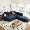 Large L-shaped Sectional Sofa with Storage Space, USB Ports, and Cup ...