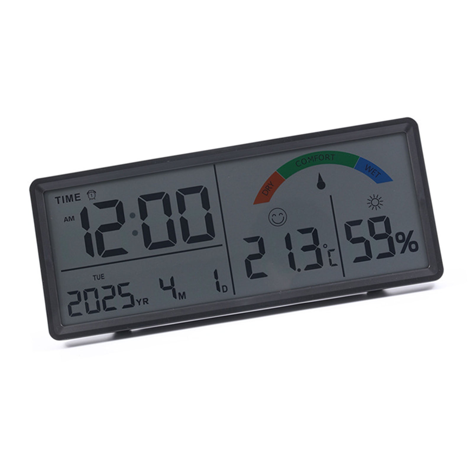 Large LCD Screen Digital Wall Clock with Indoor Temperature and ...