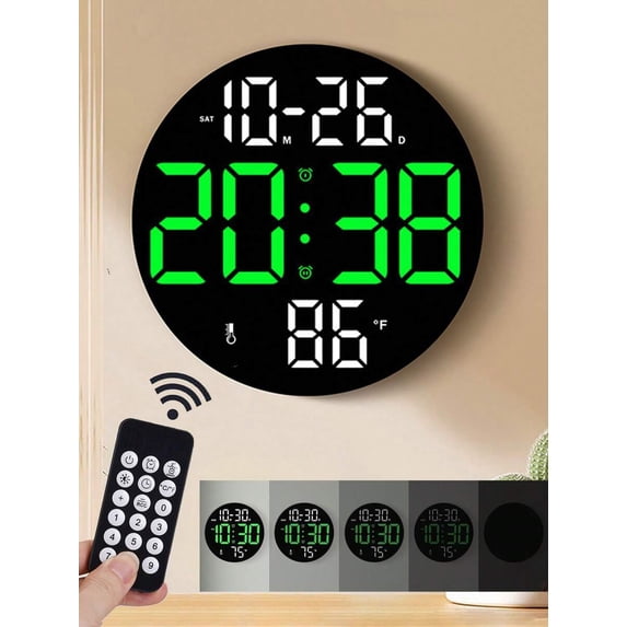 Large LED Digital Alarm Clock With Temperature Display, Remote Control ...