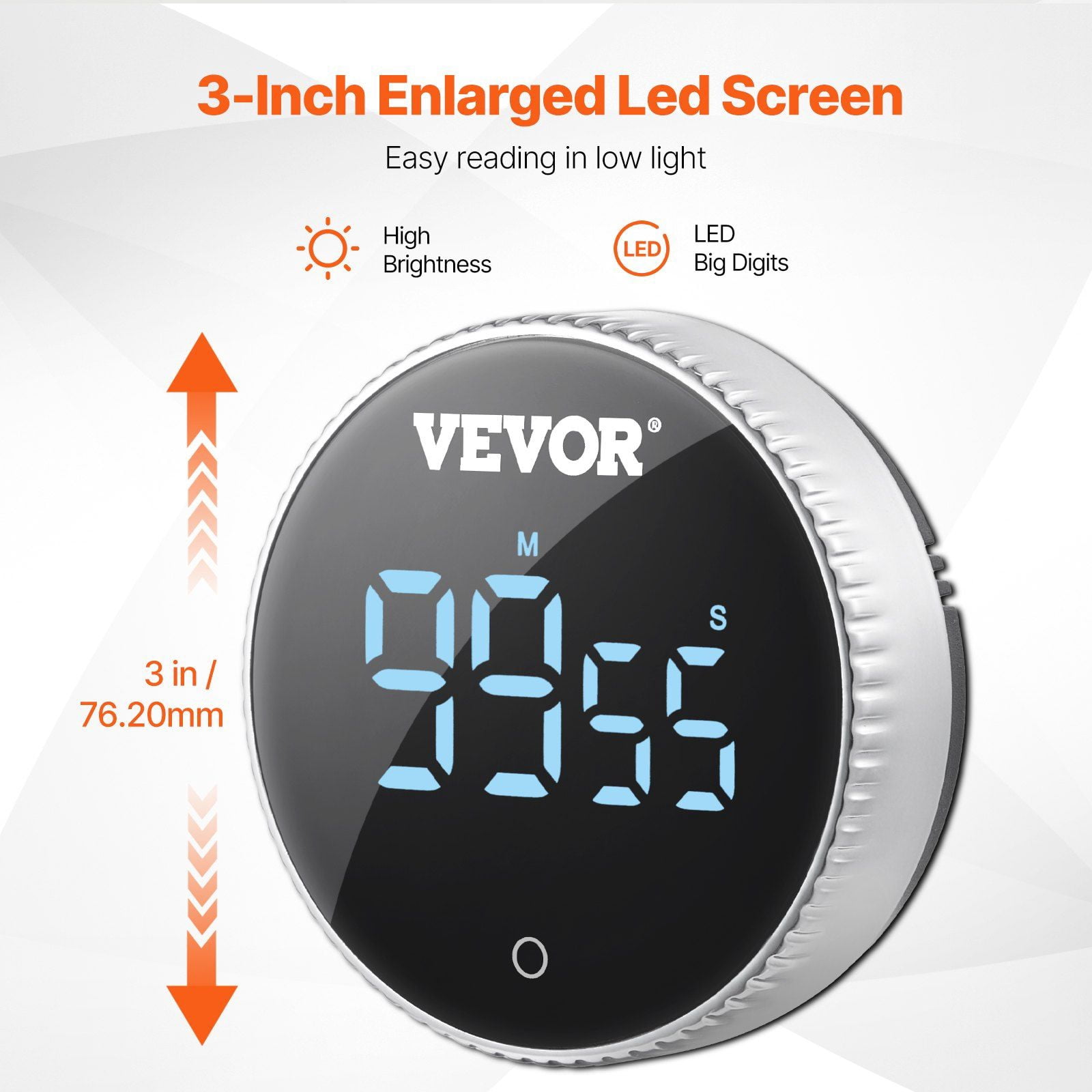 Large LED Kitchen Timer - Magnetic Digital Countdown/Countup Timer for ...