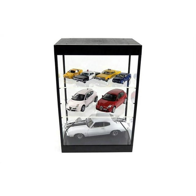 Large LED Light Display Case with 2 Adjustable Shelves (Black) Ideal ...