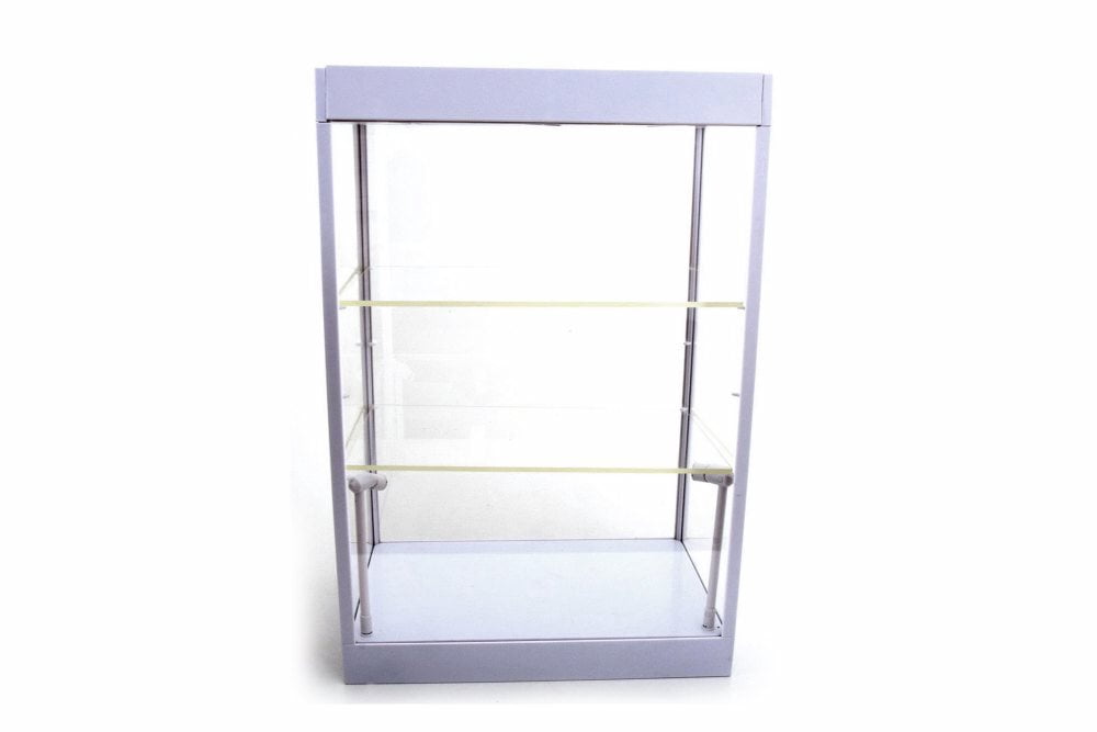Large LED Lighted Display Case With 2 adjustable shelves, White ...