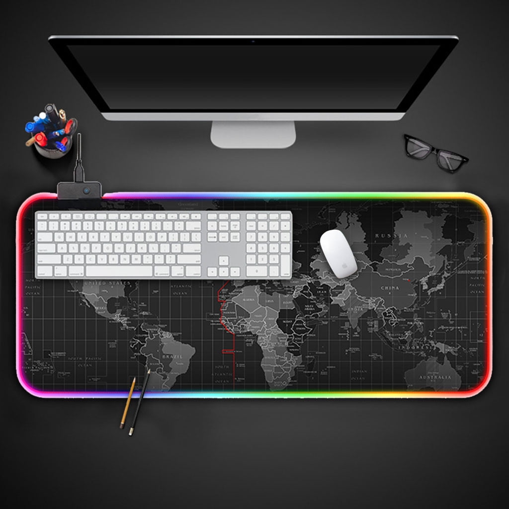 Large LED Lighting Keyboard Mat, RGB Gaming Mouse Pad, Glowing Surface ...