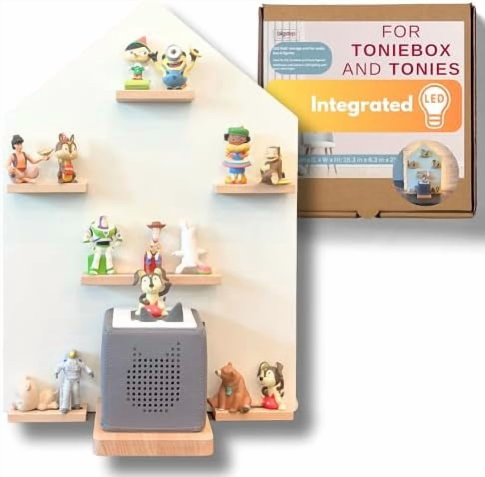Large LED Magnetic Shelf for Tonies - Compatible with Toniebox and ...