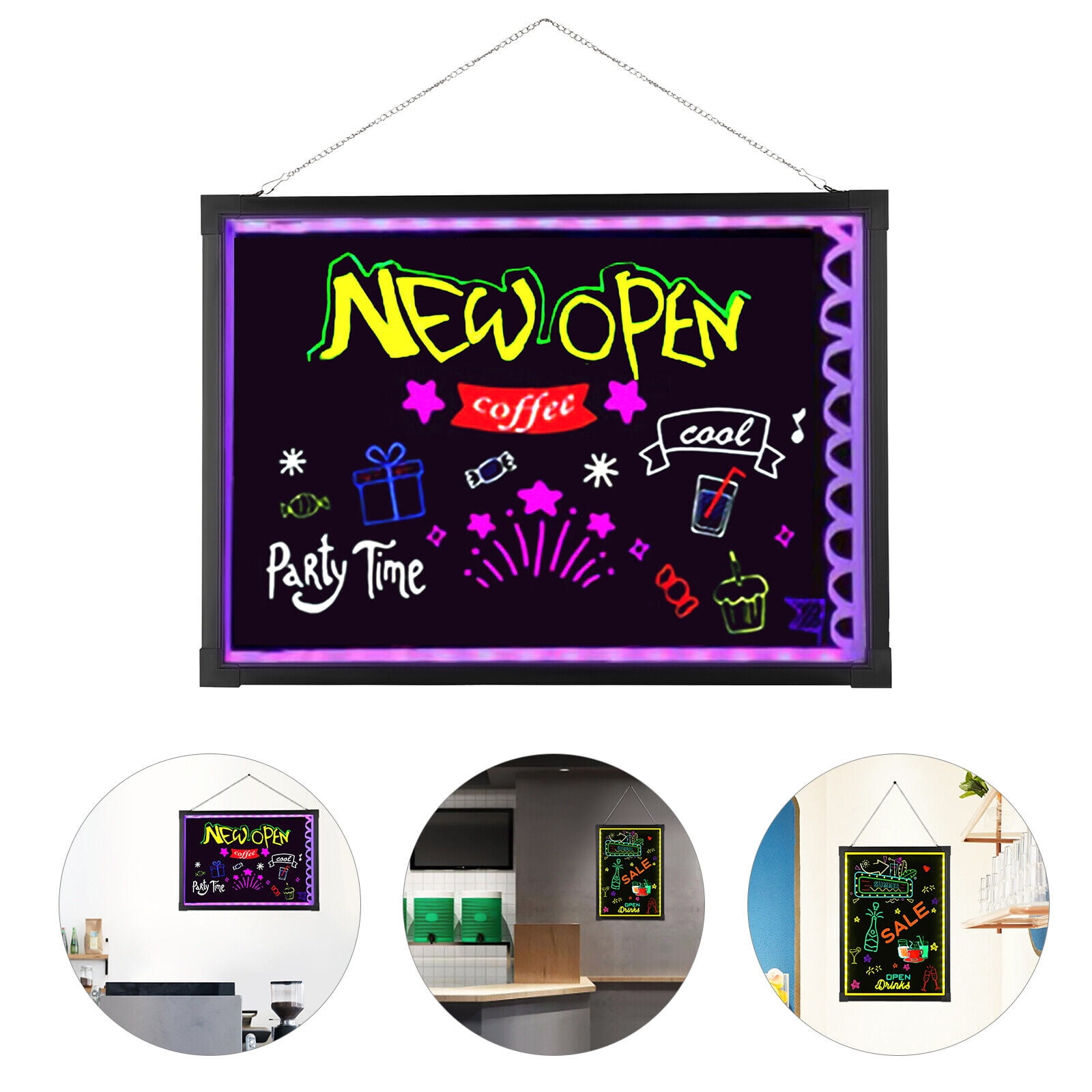 Large LED Message Writing Board with Illuminated and 18 Light Effects ...
