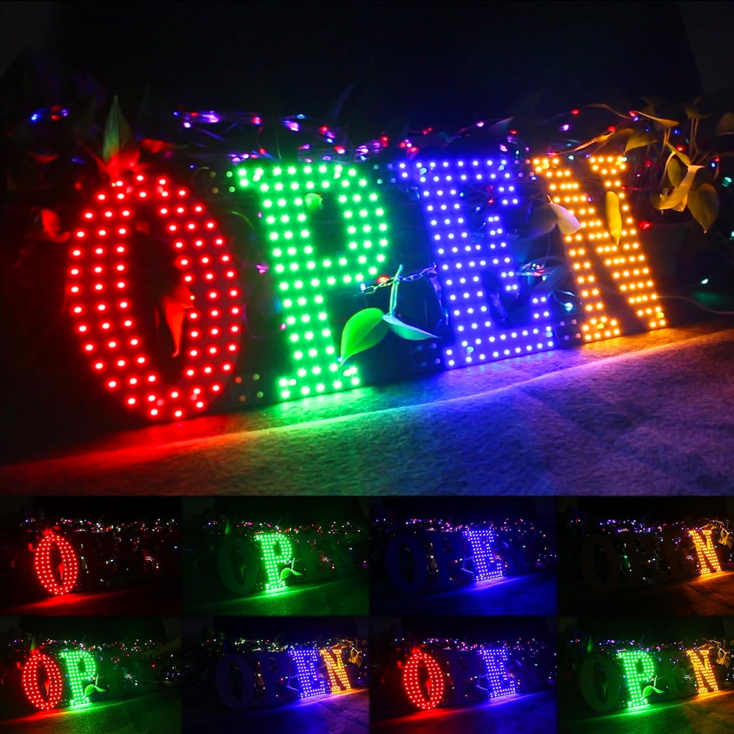 Large LED Open Sign for Business 40"x14" Super Bright Design RGB LED ...
