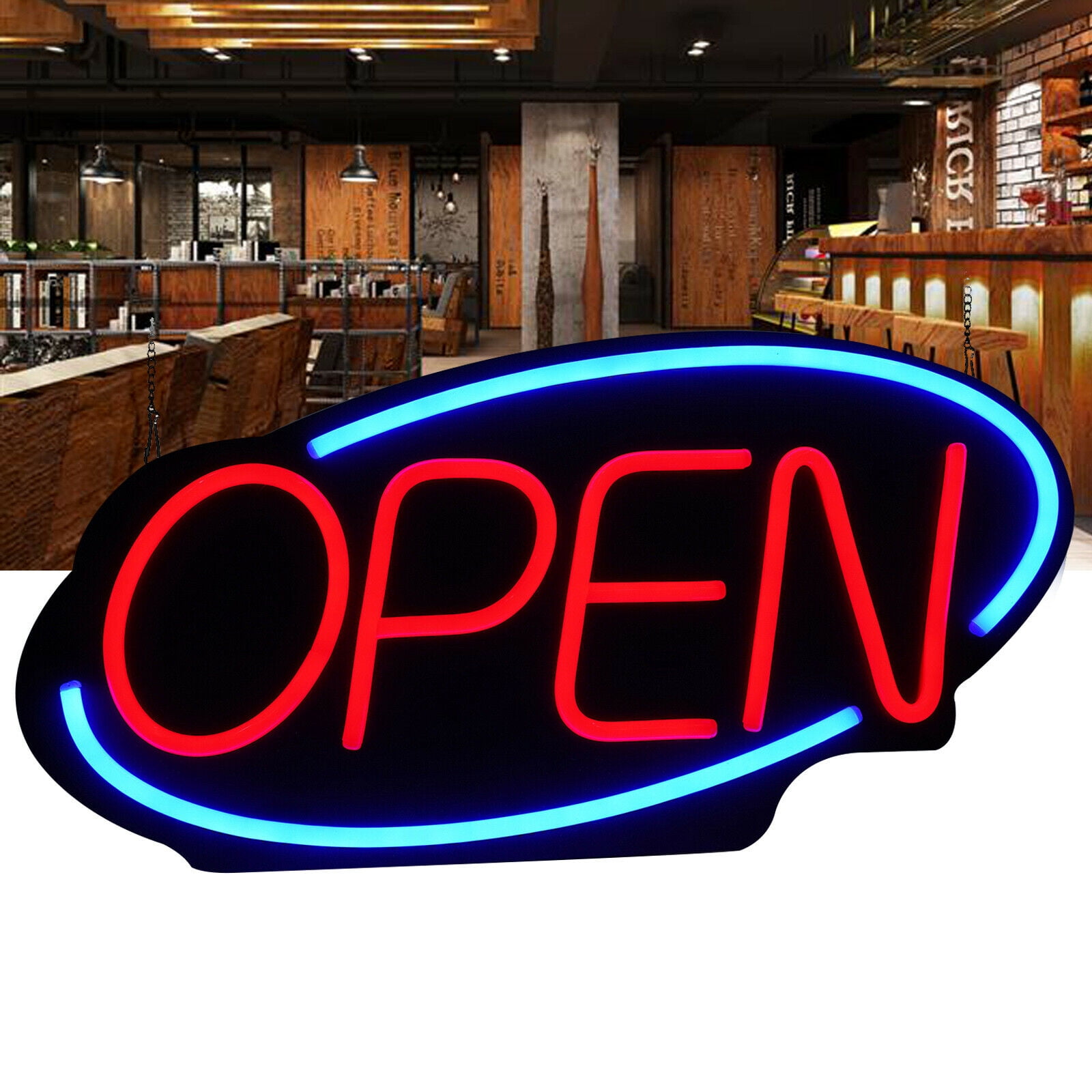 Large LED Open Sign Neon Light Bright for Restaurant Bar Pub Outside ...