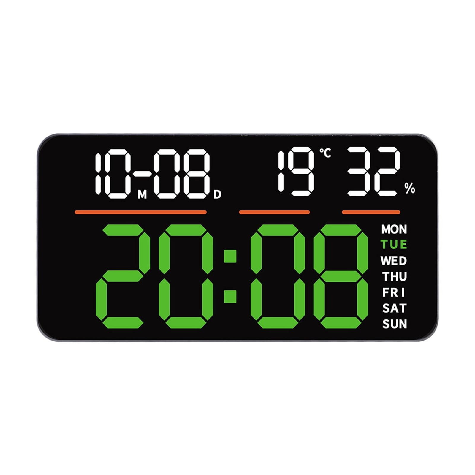 Large LED Screen Digital Clock With Double Mount Design 2 Alarms Quiet ...