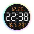 Large LED Screen Digital Wall Clock With Remote Control 2 Alarms 10Inch ...
