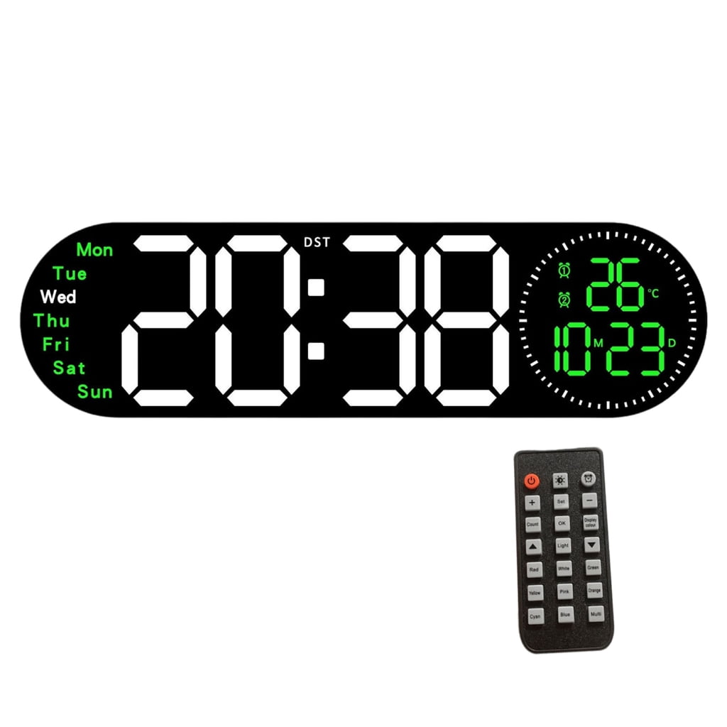 Large LED Wall Clock with Remote Control and Count Down Function 2 ...
