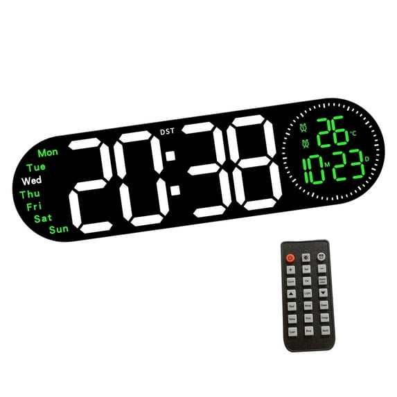 Large LED Wall Clock with Remote Control and Count Down Function 2 ...