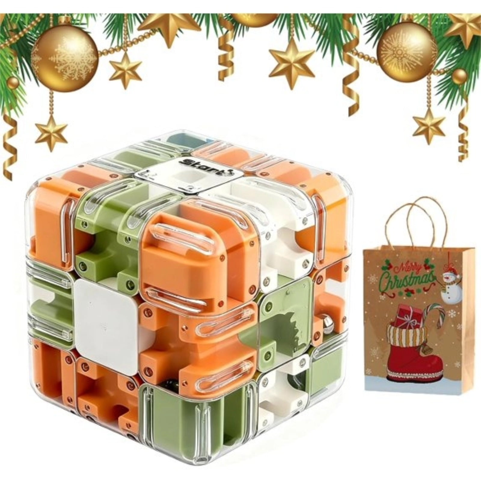 Large Labyrinth 3D Puzzle Cube – Challenging Brain Teaser Maze Cube ...