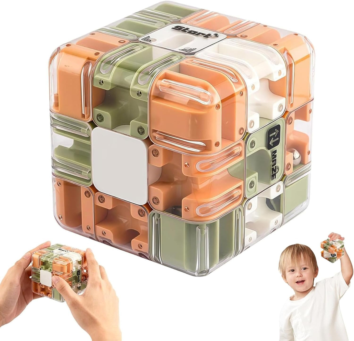 Large Labyrinth 3D Puzzle Maze Cube, 3D Rolling Ball Maze Cube ...