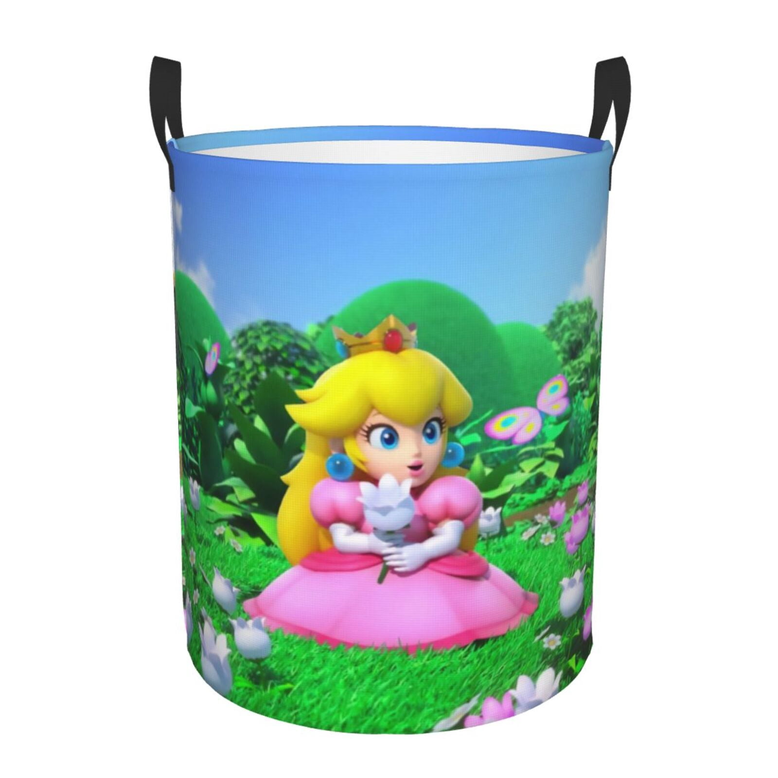Large Laundry Basket with Handle, Super Mario Princess Peach ...