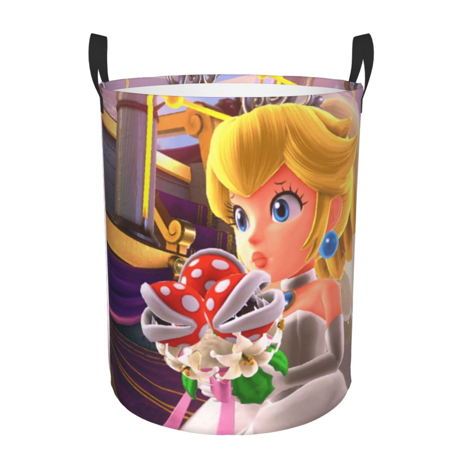 Large Laundry Basket with Handle, Super Mario Princess Peach ...