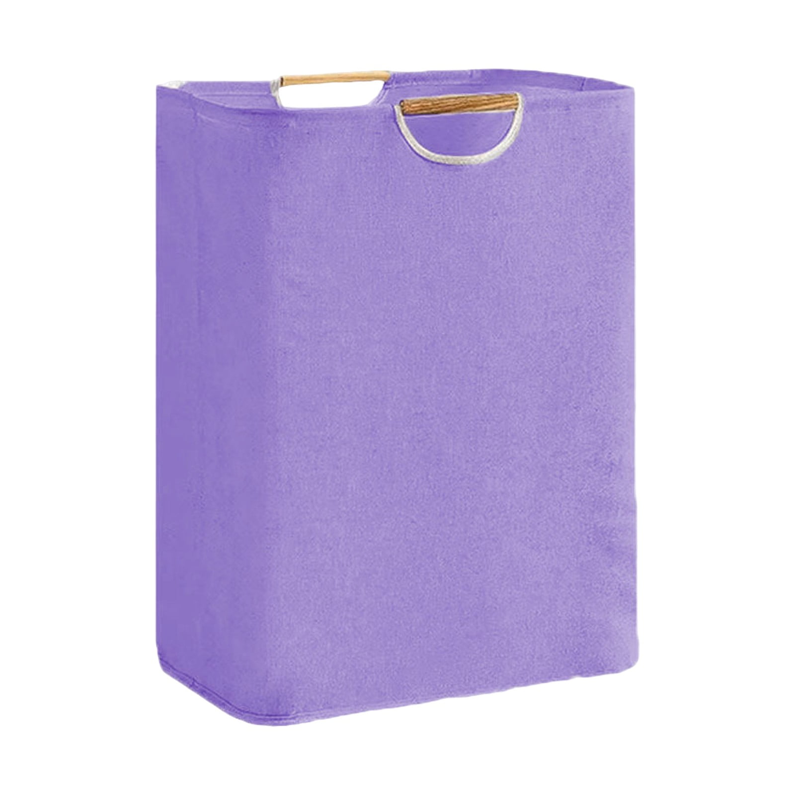 Large Laundry Basket, Purple Laundry Hamper With Wooden Handles, For ...