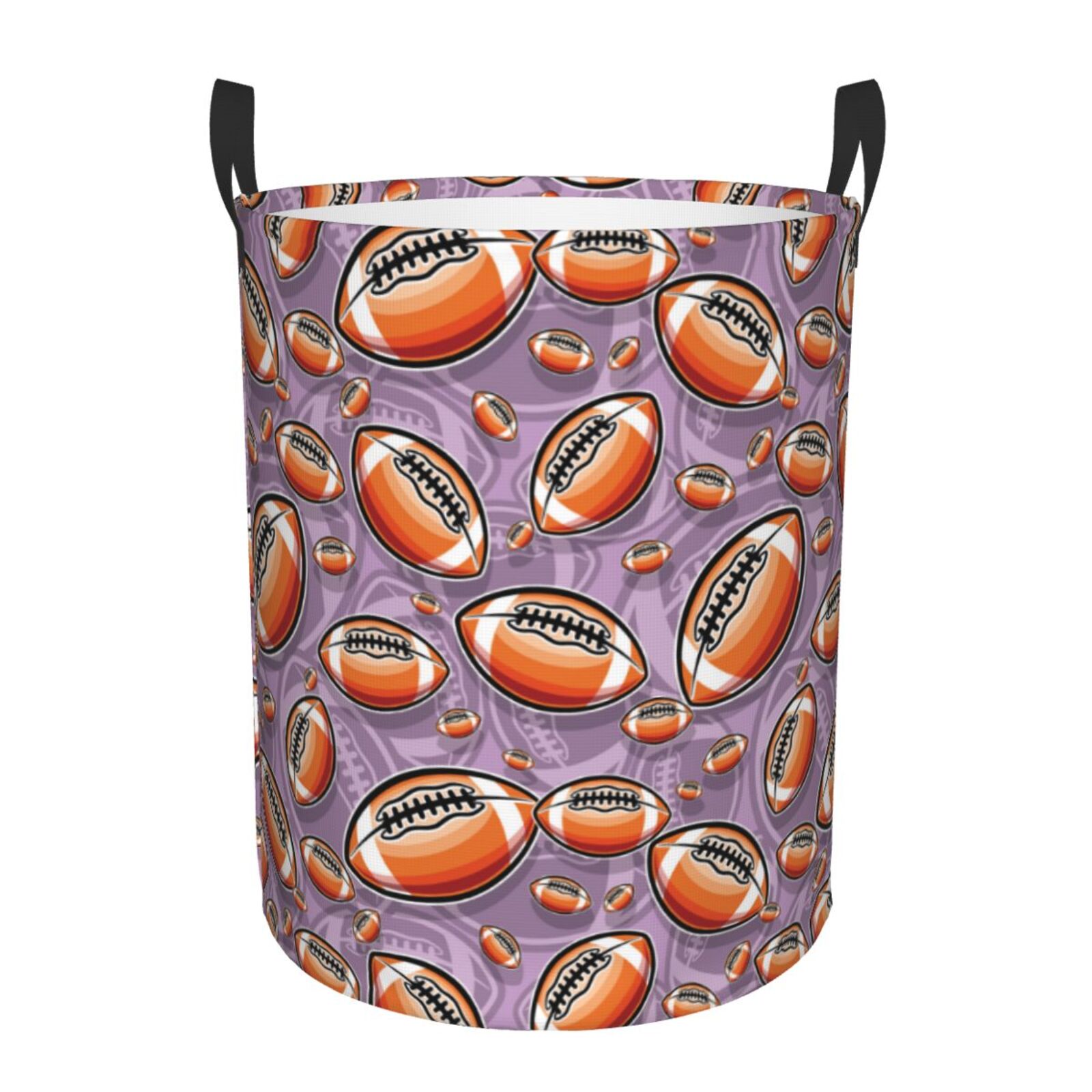 Large Laundry Basket with Handles - American football Rugby purple Kids ...