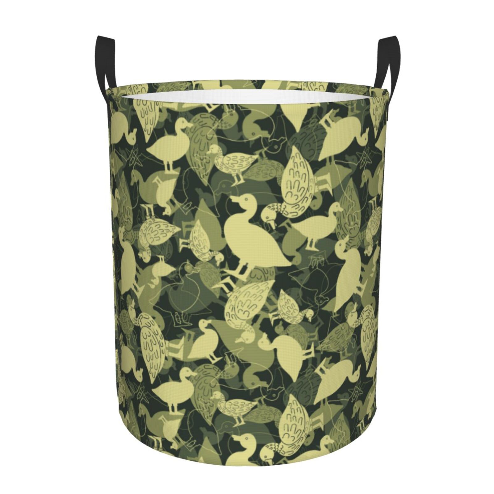 Large Laundry Basket with Handles - Cartoon Cute Duck Green_A Kids Baby ...