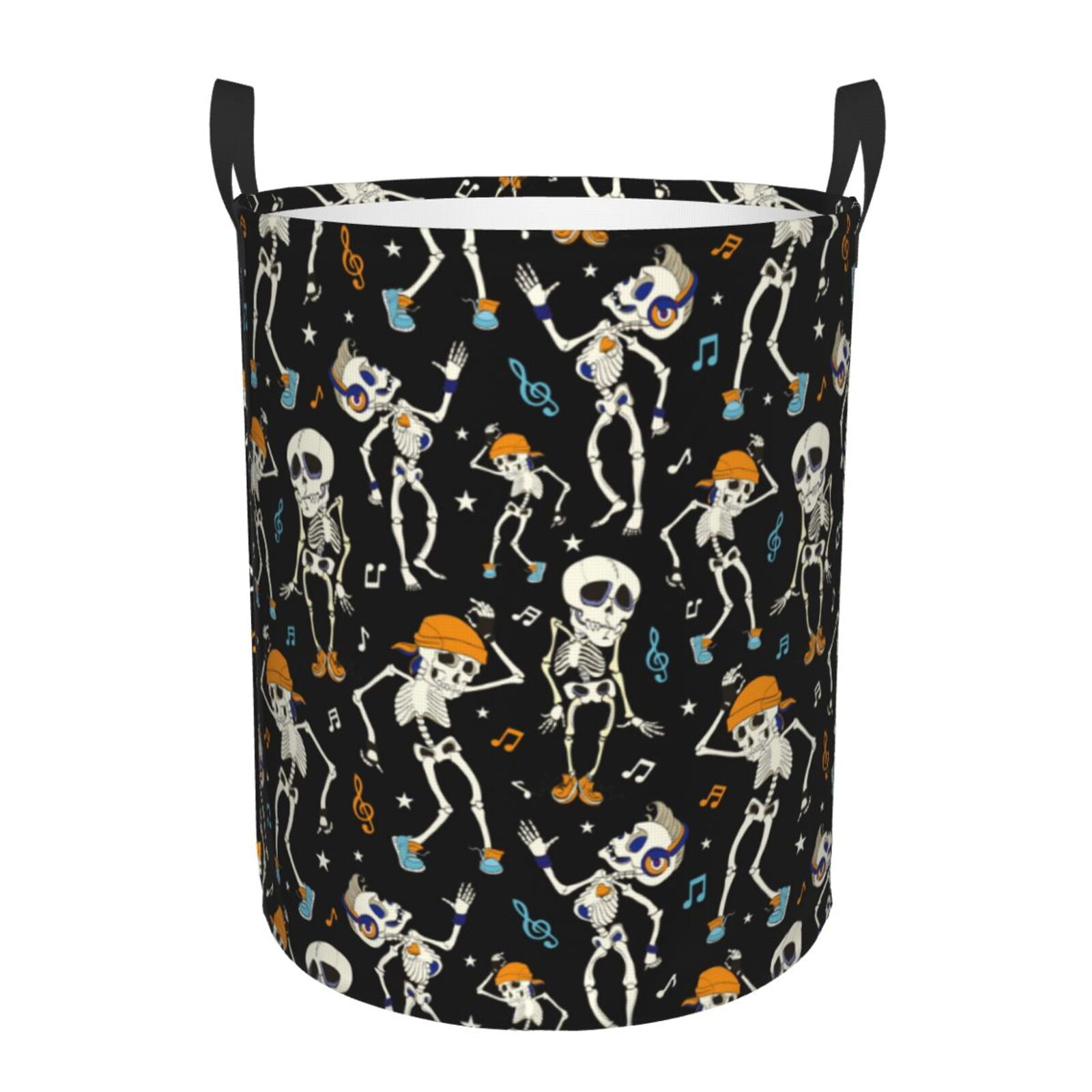 Large Laundry Basket with Handles - Dancing Skeleton Party Kids Baby ...