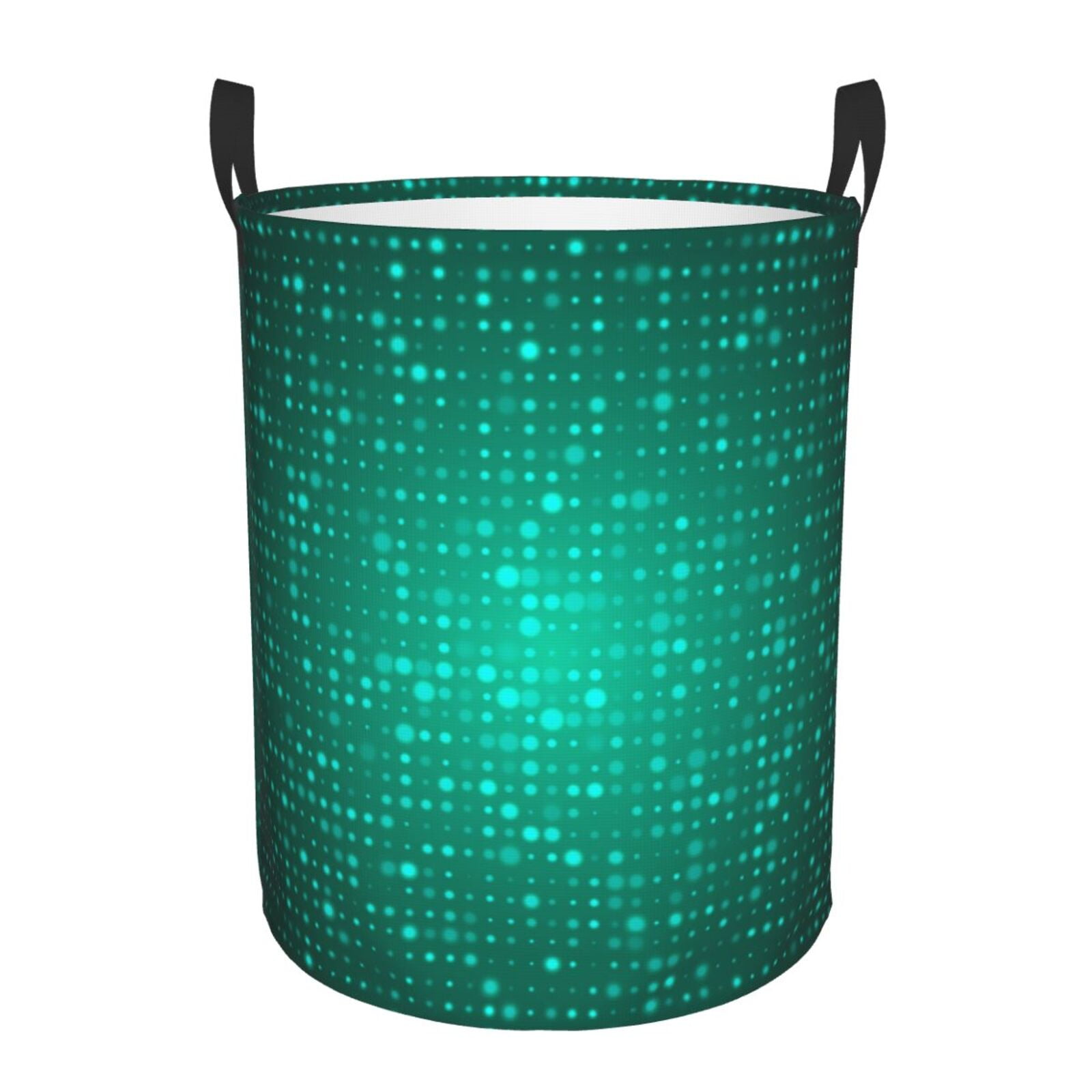 Large Laundry Basket with Handles - Green Dotted Pattern Kids Baby ...
