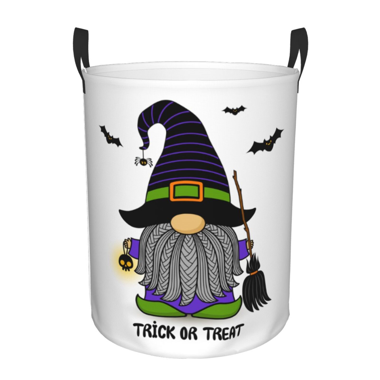 Large Laundry Basket with Handles - Halloween Happy Old Man Kids Baby ...