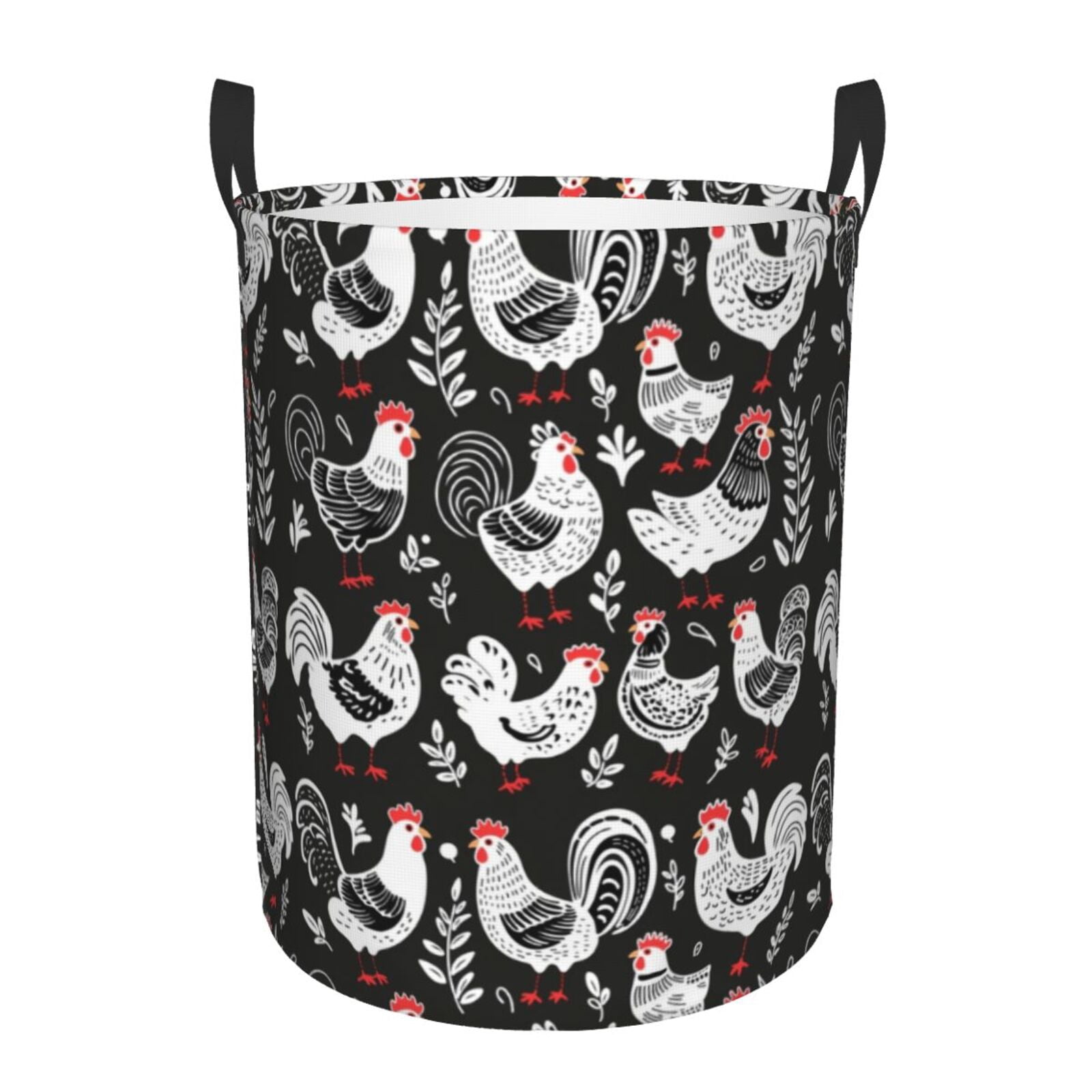 Large Laundry Basket with Handles - Laying Hens And Roosters Kids Baby ...