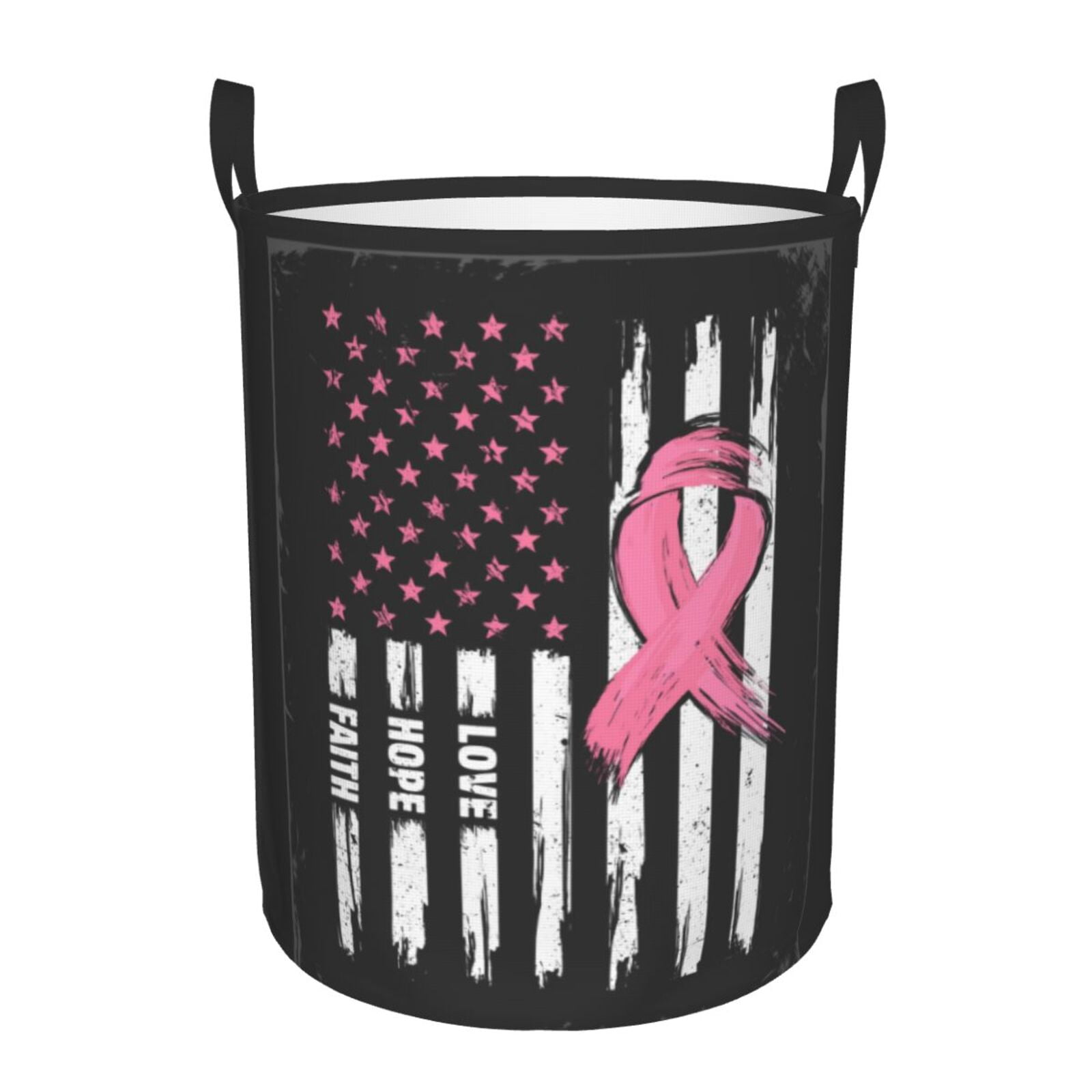 Large Laundry Basket with Handles - Ribbon Breast Cancer Awareness Kids ...