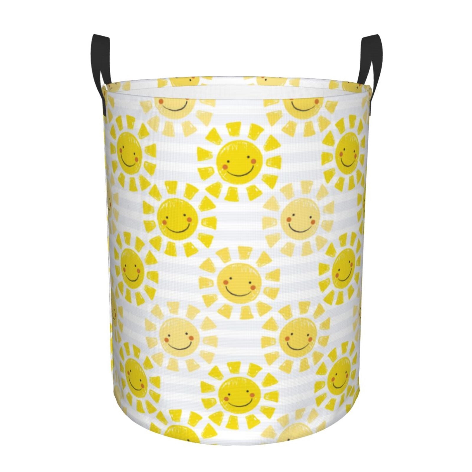 Large Laundry Basket with Handles - Yellow Sun Kids Baby Dirty Clothes ...