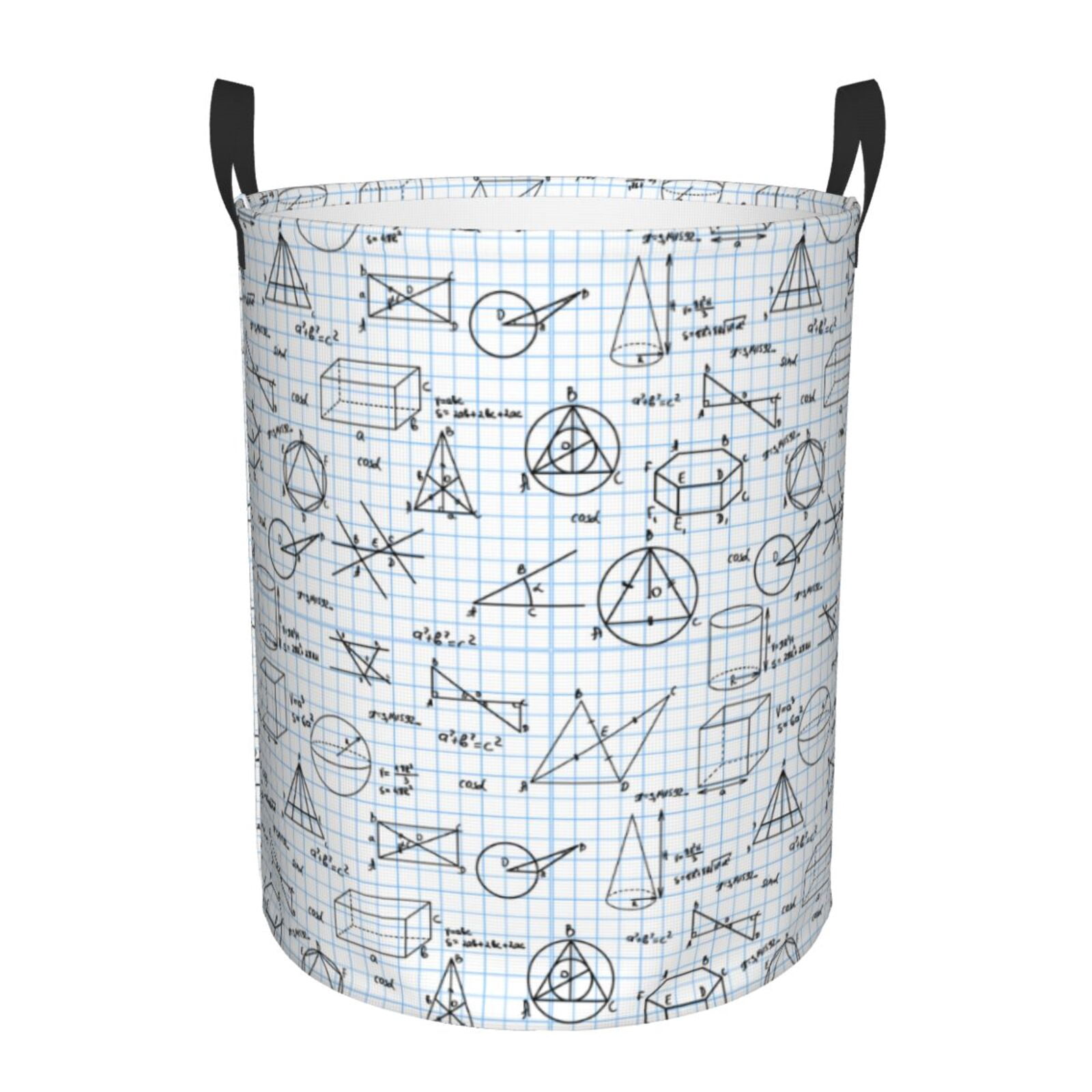 Large Laundry Basket with Handles - equation Math Kids Baby Dirty ...