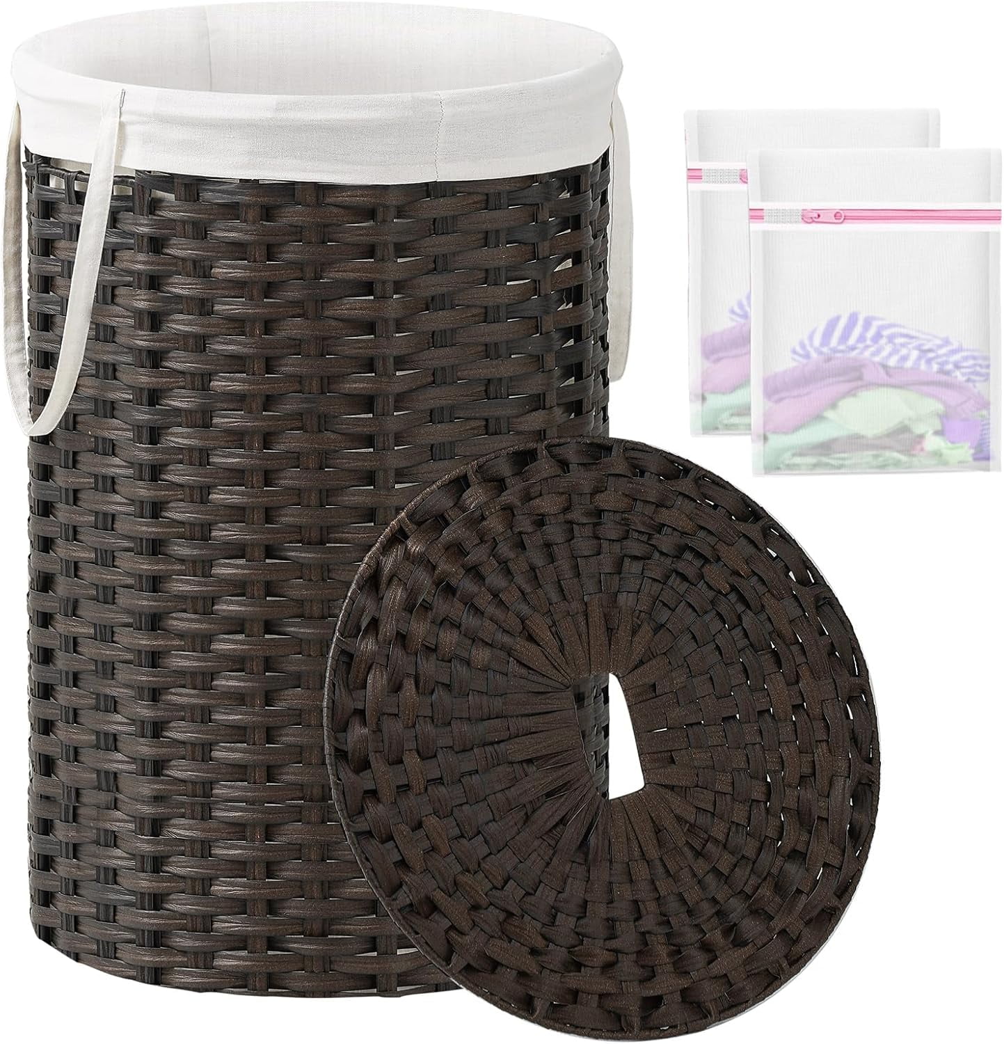 Large Laundry Hamper Laundry Basket Round 34.3 Gal (130 L) Handwoven ...