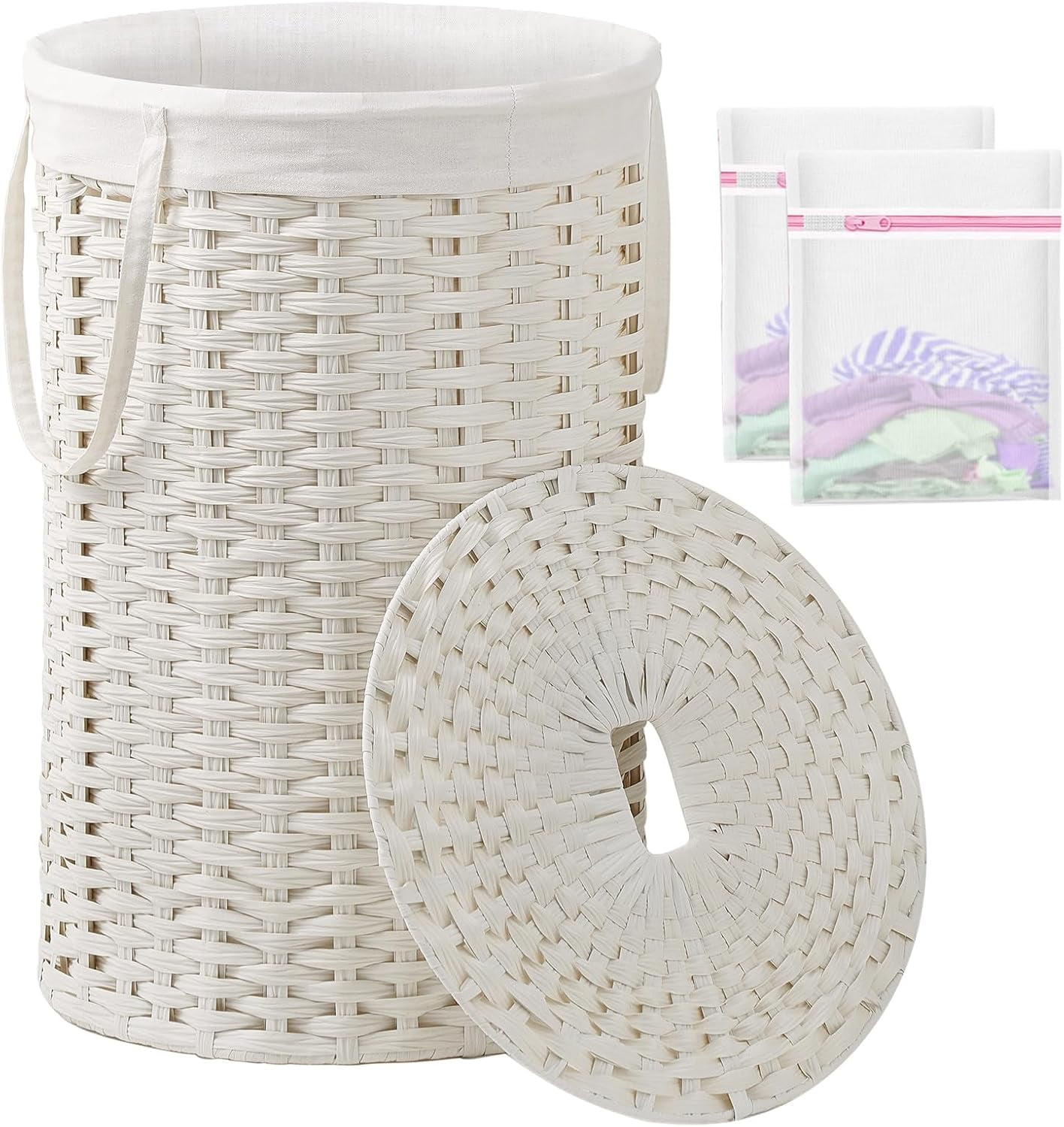 Large Laundry Hamper Laundry Basket Round 34.3 Gal (130 L) Handwoven ...