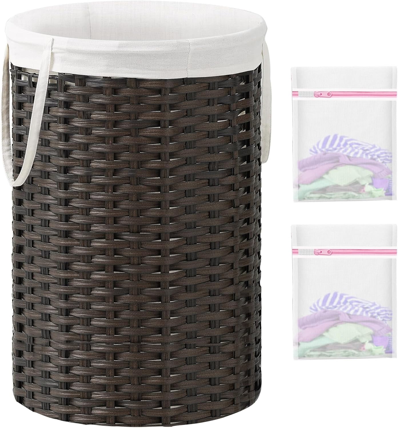Large Laundry Hamper Laundry Basket Round 34.3 Gal (130 L) Handwoven ...