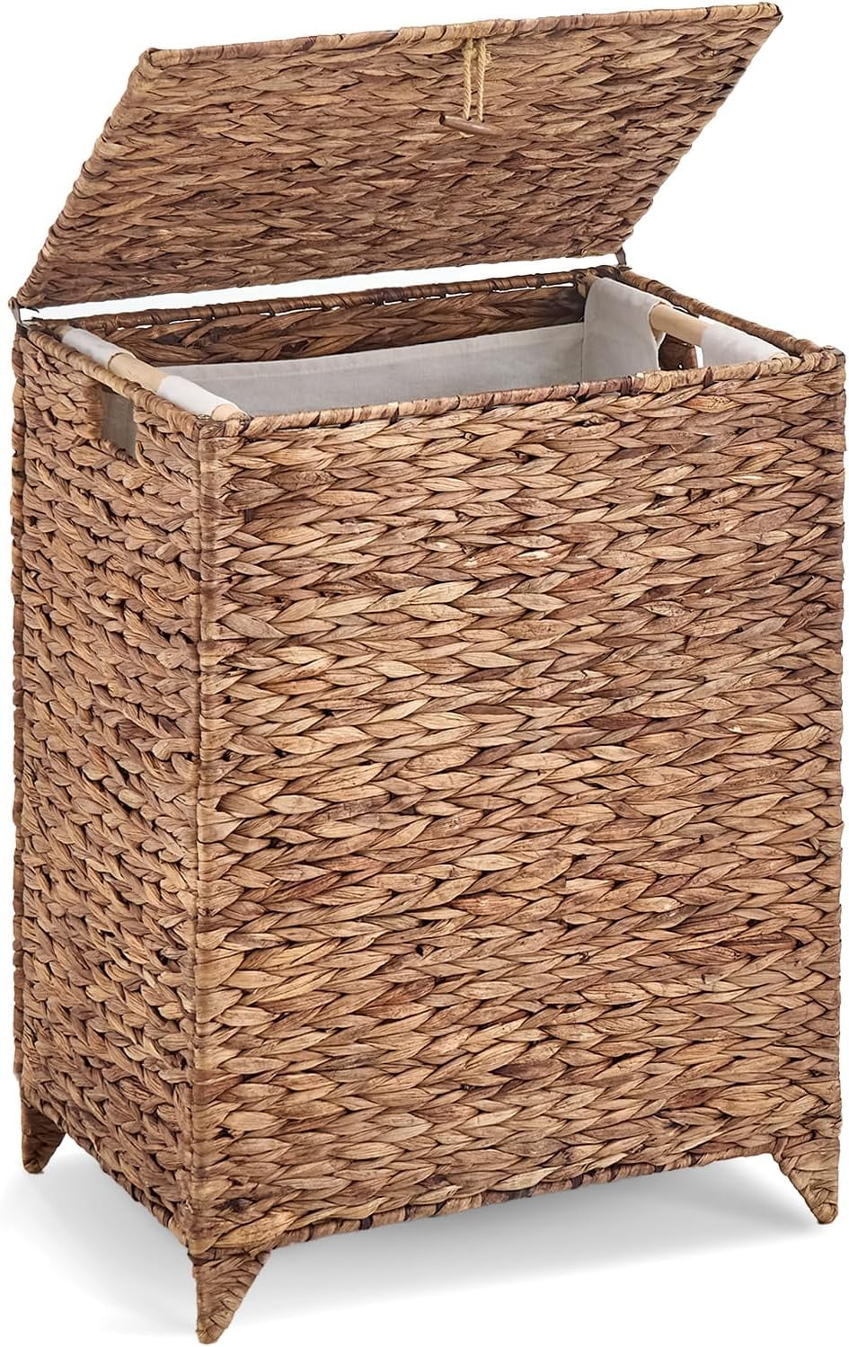 Large Laundry Hamper with Lid and Removable Liner Bag, Wicker Laundry ...