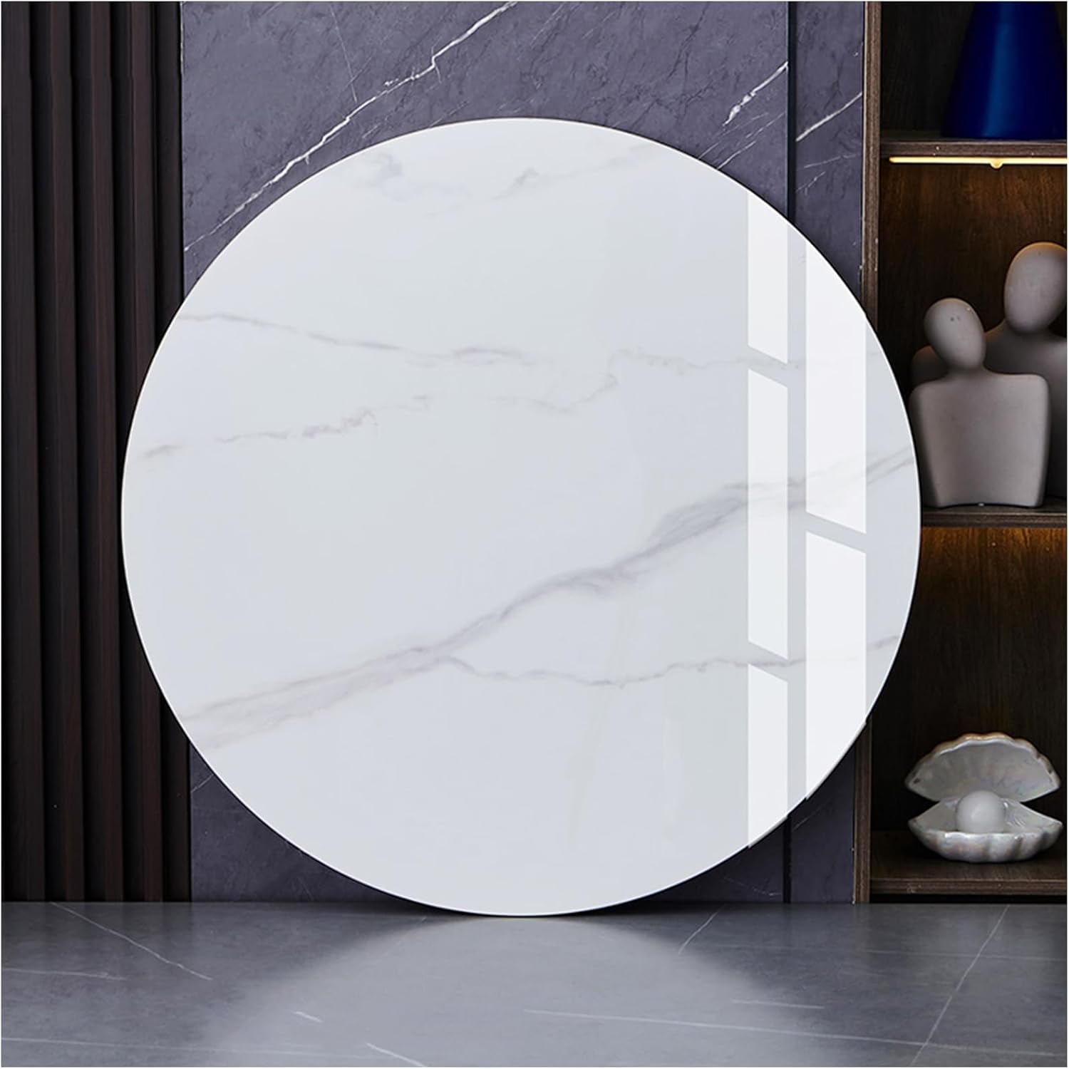 Large Lazy Susan Turntable, 20" - 40" Roating Marble Texture Tabletop ...