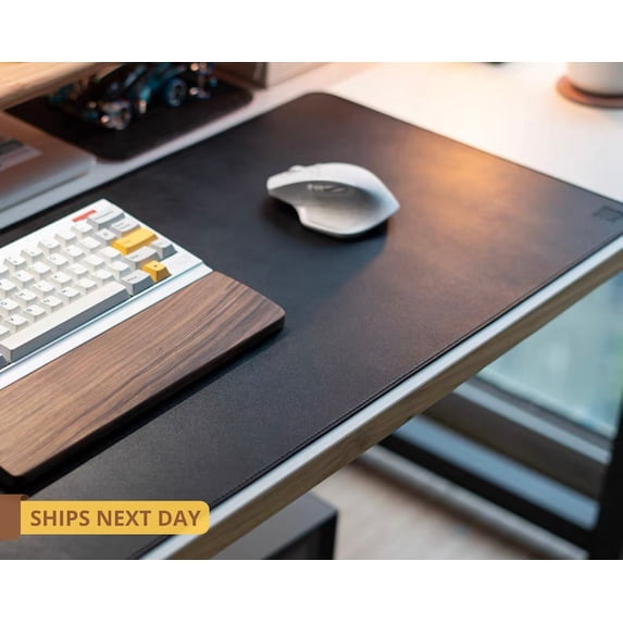 Large Leather Desk Mat and Keyboard Pad, Custom Office Workspace ...