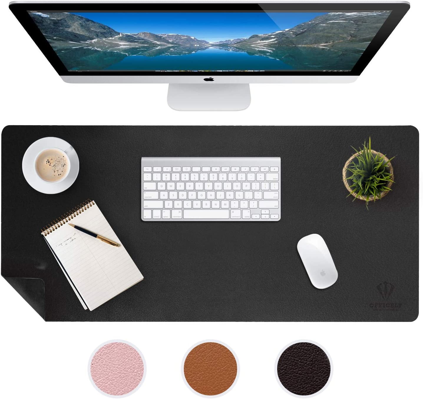 Large Leather Desk Mats for Keyboard and Mouse Pad, Anti-Skid Backing ...