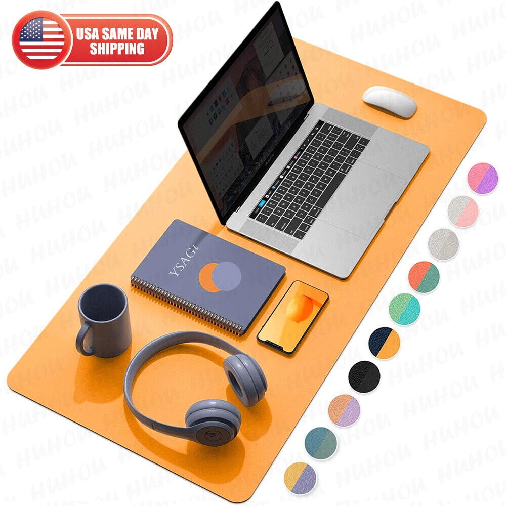 Large Leather Dual Sided Desk Pad Non-Slip Mouse Pad Office Home ...