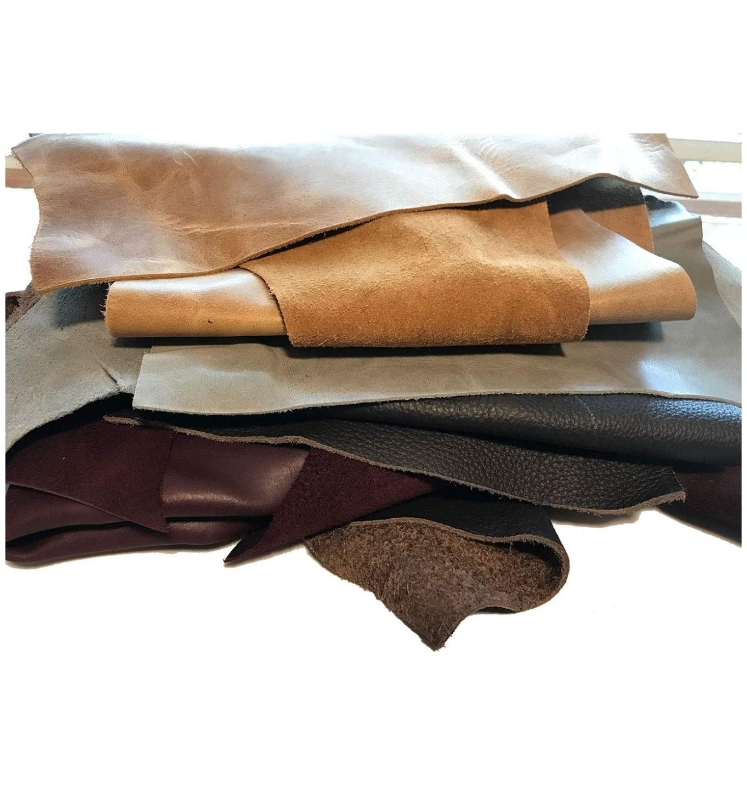 Large Leather Remnants - 2 lbs. (2-3 Pieces per Pack). Colors are ...