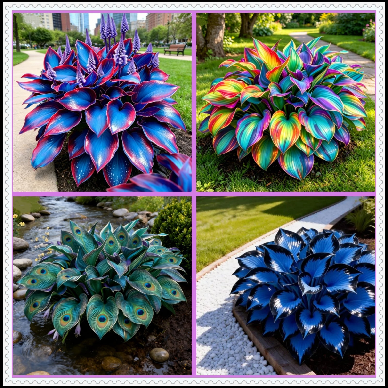 Large-Leaved Hosta- Bulk-10 color options - Garden Stake for Outdoor ...
