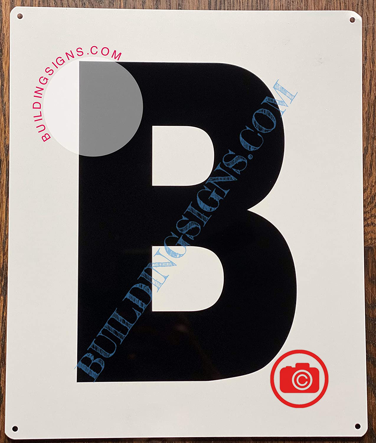 Large Letter B -Metal Sign - Parking LOT Sign (White,Aluminium,10X12 ...