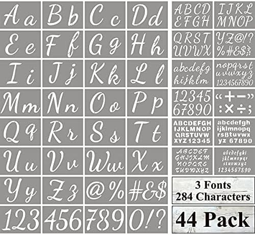 Large Letter Stencils for Painting on Wood - 44 Pack Alphabet Letter ...